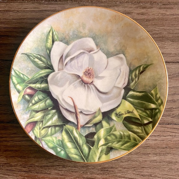 Vintage | Other | Vintage Magnolia Dream Ceramic Plate By Kim Ward ...